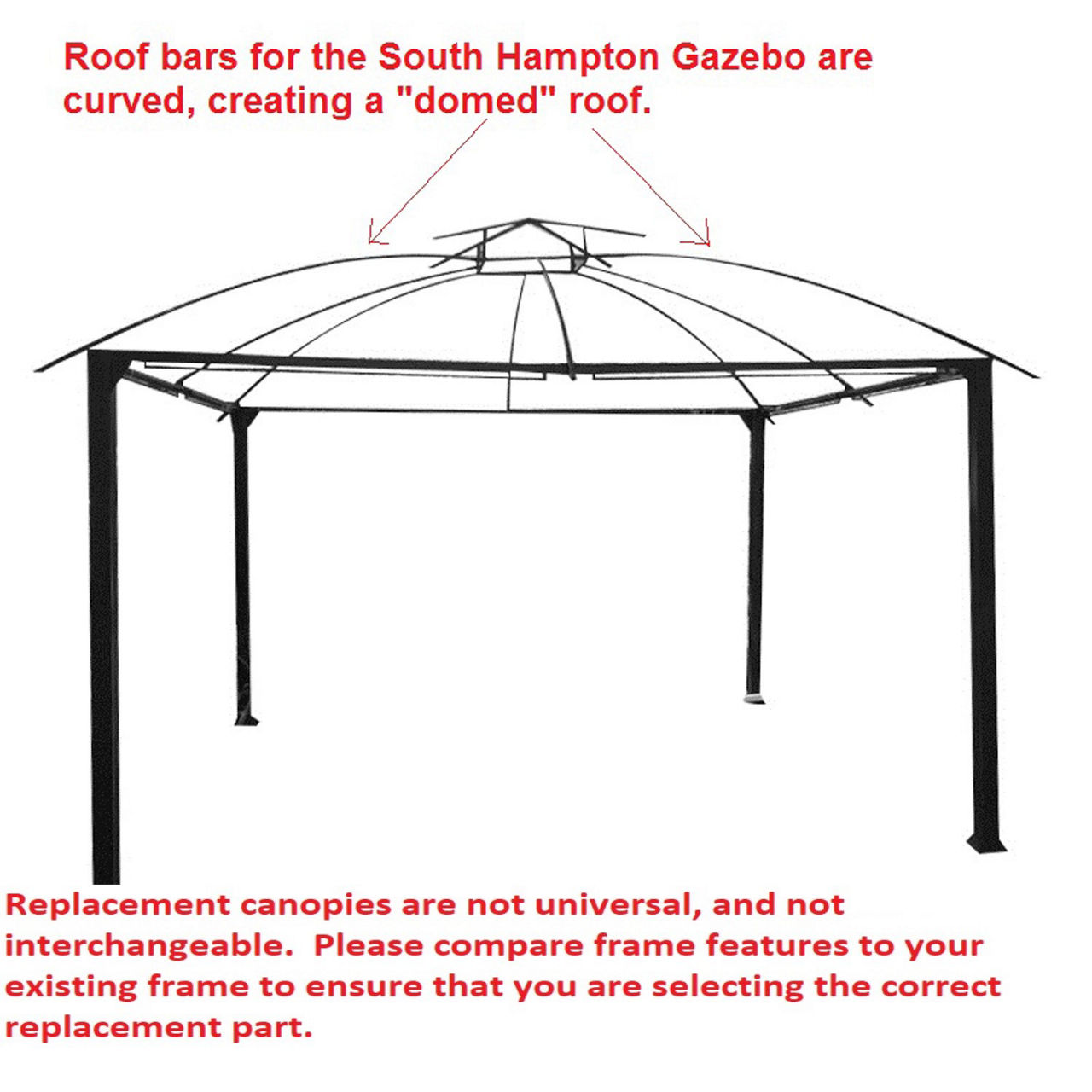 Garden Winds South Hampton Gazebo Navy Replacement Riplock Canopy | Big ...