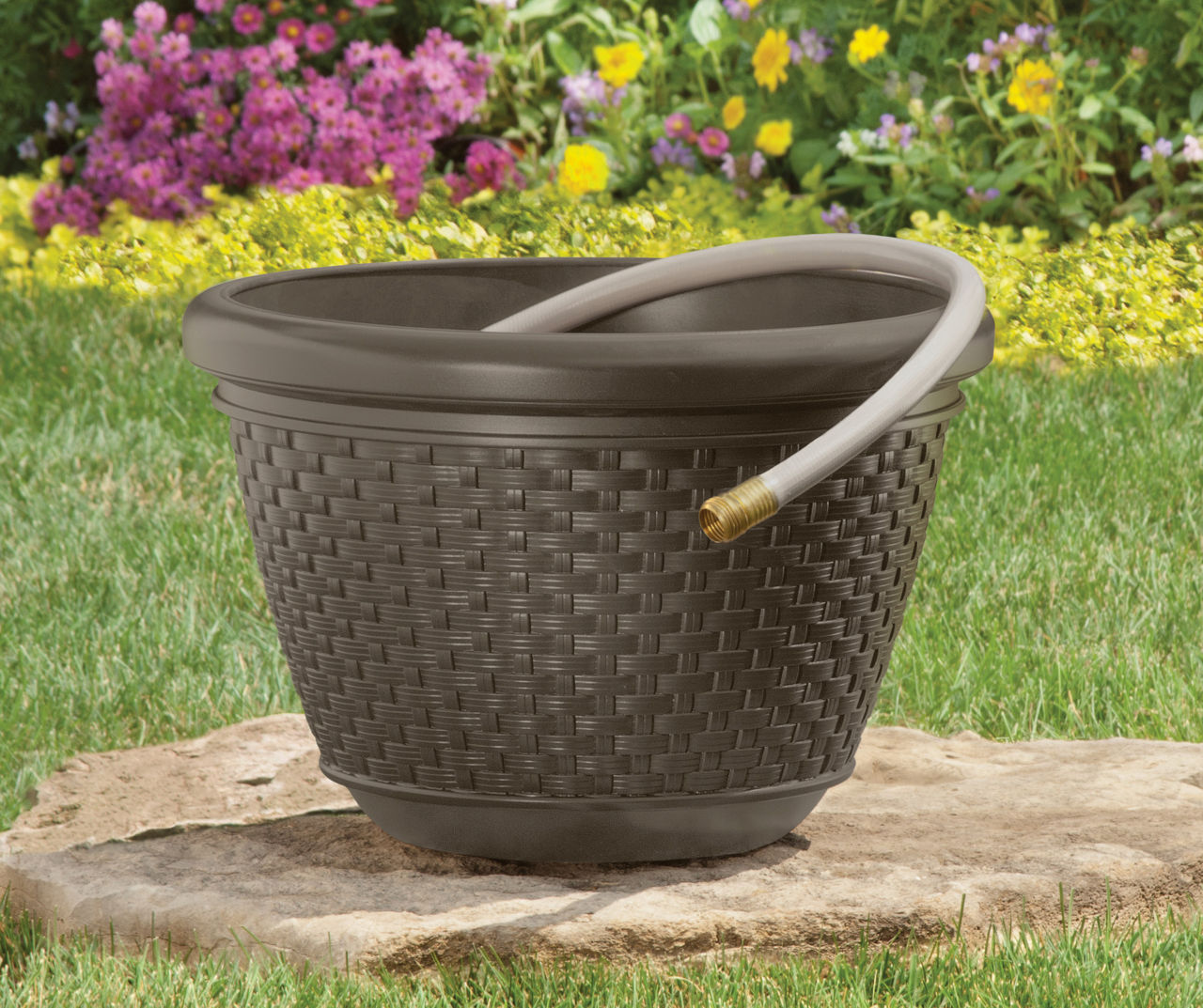 Suncast 100' Java Wicker Resin Hose Pot | Big Lots