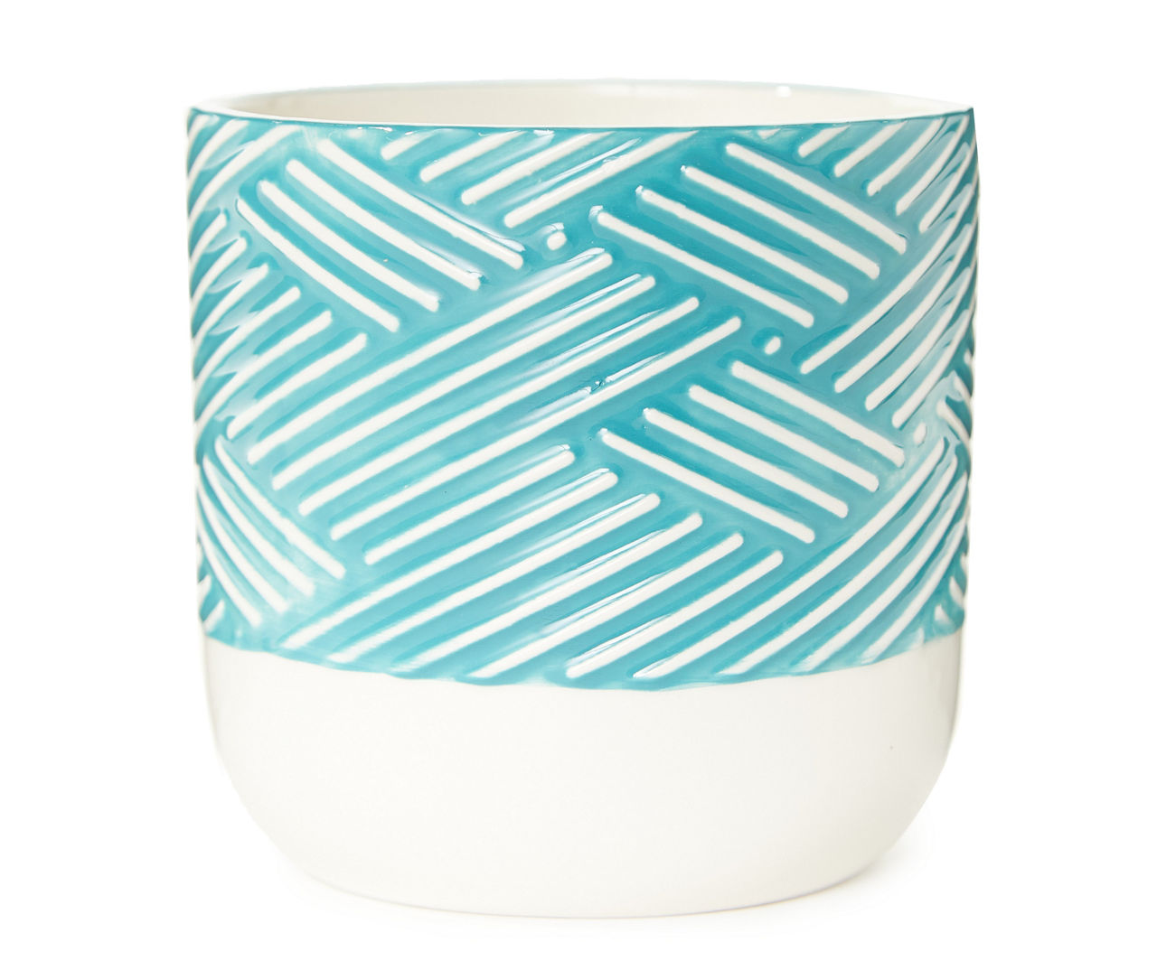 4.75" Blue & White Chevron Ceramic Planter | Big Lots