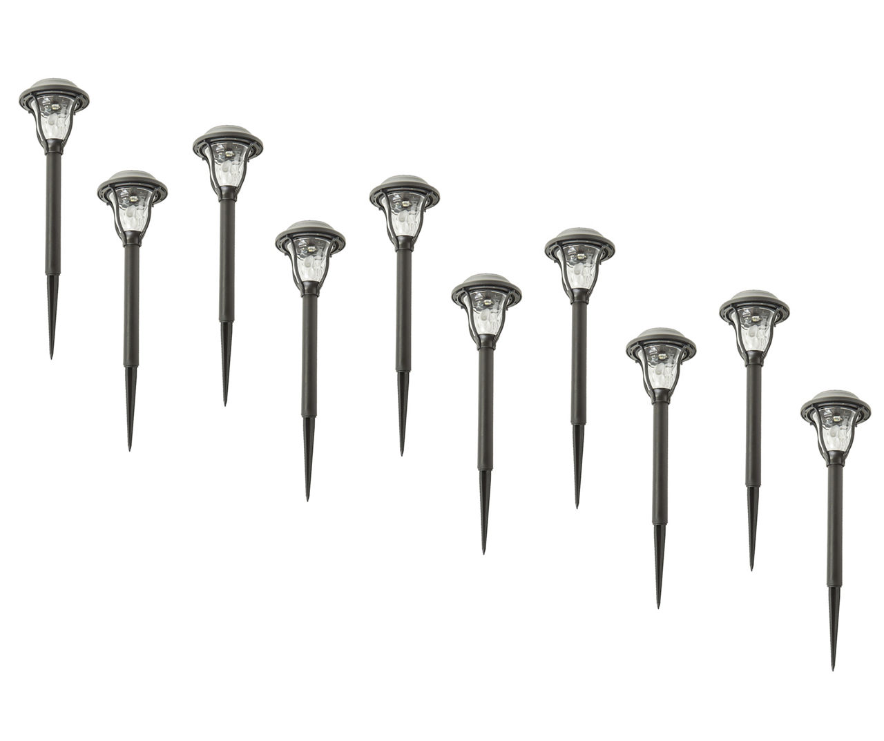 Real Living Black Plastic Solar 10-Piece Pathway Light Set | Big Lots