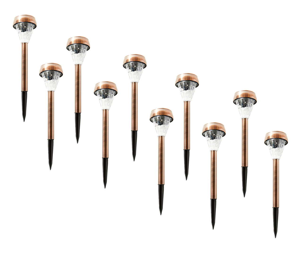 Real Living Copper Solar 10-Piece Pathway Light Set | Big Lots