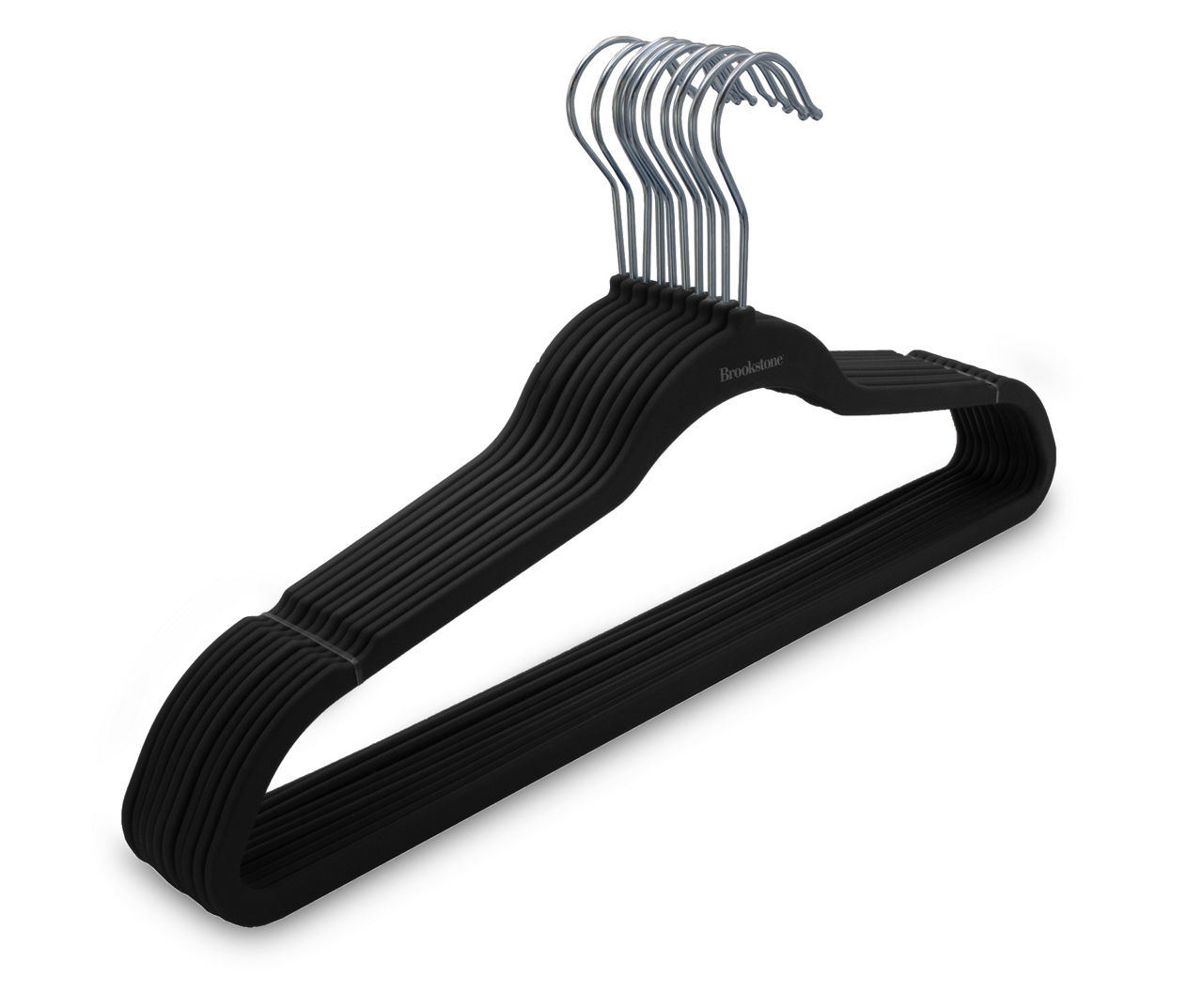 Brookstone Black Slim Rubber Hangers, 10-Pack | Big Lots