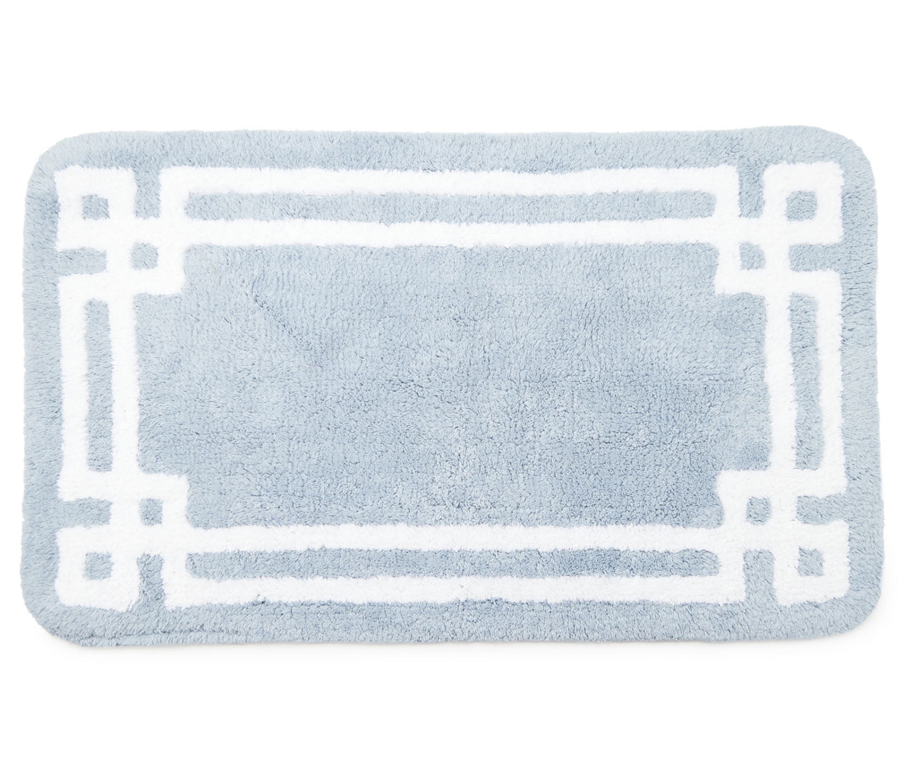 Broyhill Cherry Blossom Celestial Blue Interlaced Border Bath Rug | Big ...