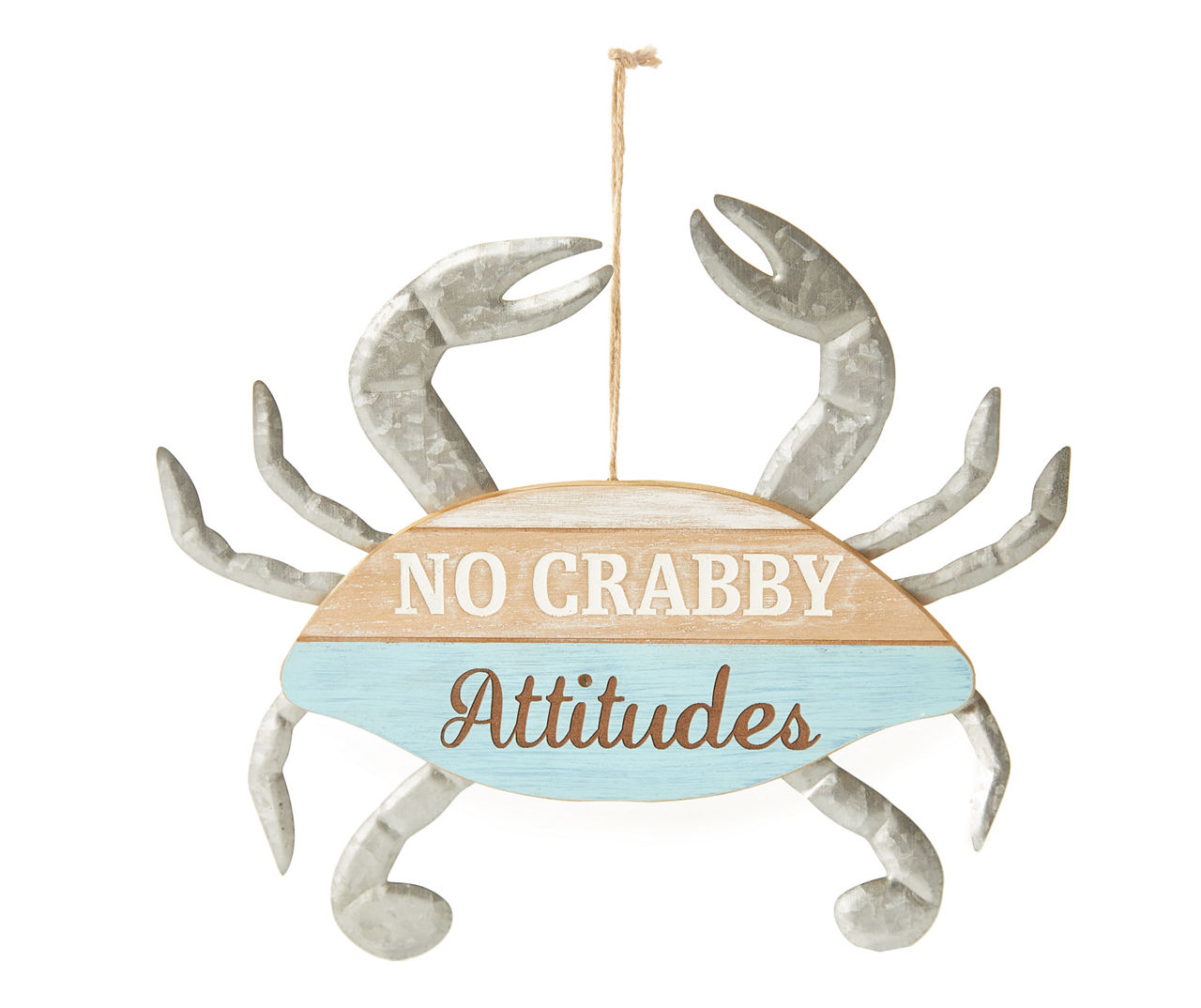 "No Crabby Attitudes" Blue Crab Hanging Wall Decor | Big Lots