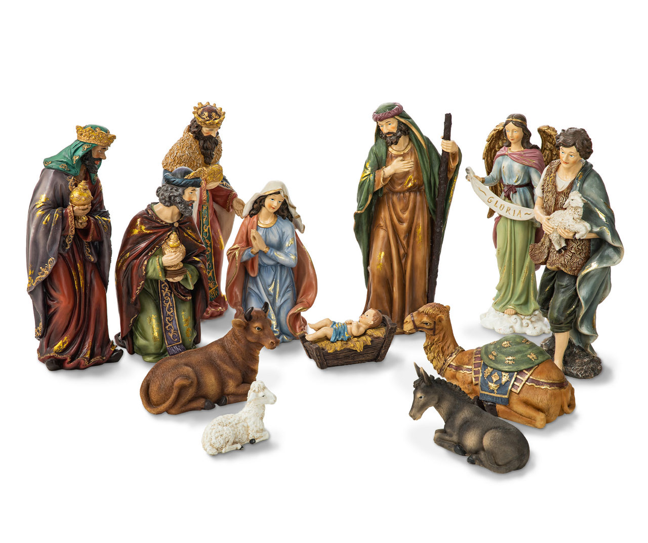 Glitzhome Hand Painted Oversize 12-Piece Resin Nativity Set | Big Lots