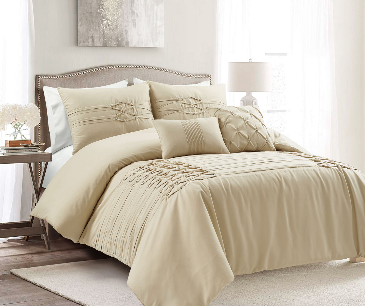 Aurora Pleated Pintuck Comforter Set | Big Lots