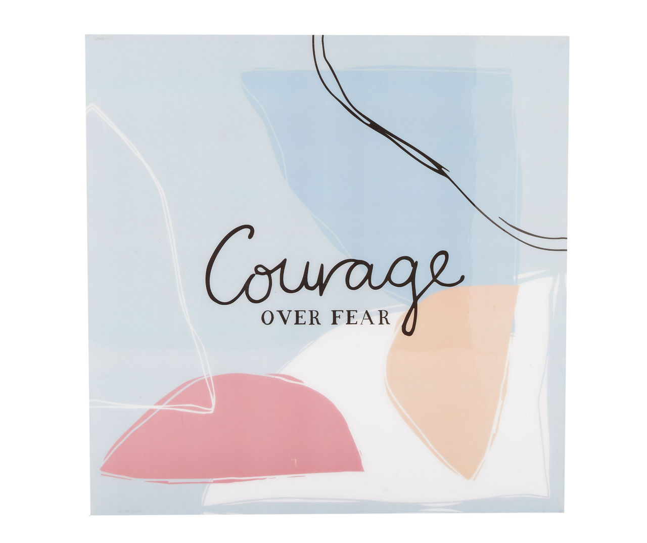"Courage Over Fear" Blue & Red Abstract Gloss Wall Plaque | Big Lots