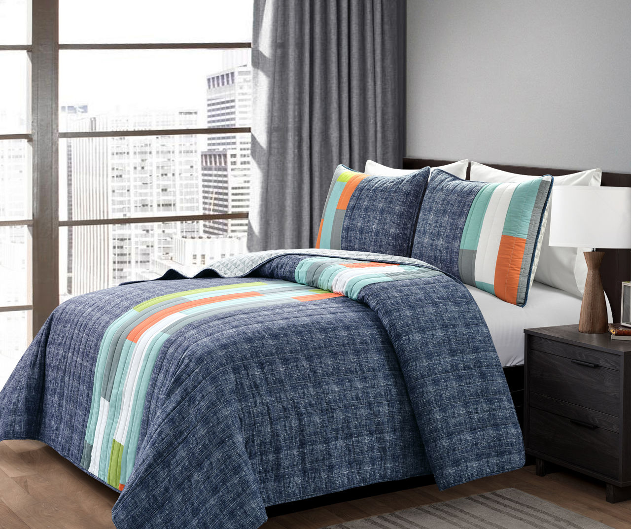 Shelly Color Block Quilt Set | Big Lots