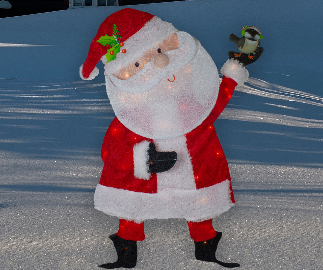 Northlight 32" Chenille Light-Up Outdoor Santa Claus Décor | Big Lots