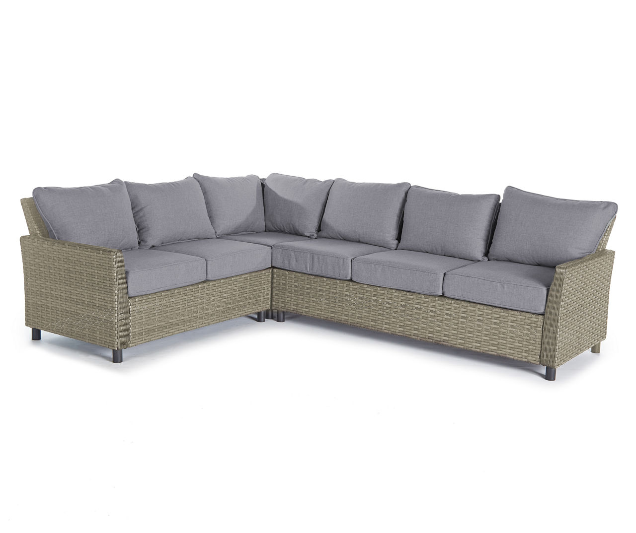 Autumn Cove Gray All Weather Wicker Cushioned Patio Sectional Sofa Piece Box 2 of 3