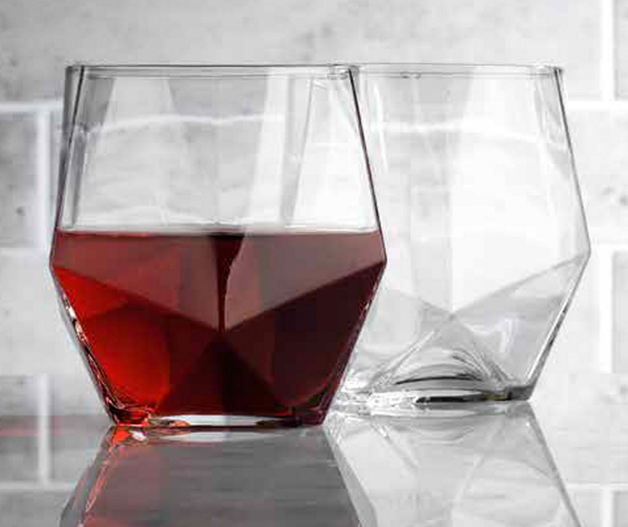 Real Living Geometric Stemless 4-Piece Glassware Set | Big Lots