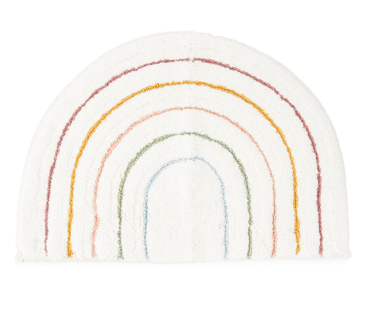 White & Multi-Color Rainbow Semicircle Bath Rug | Big Lots