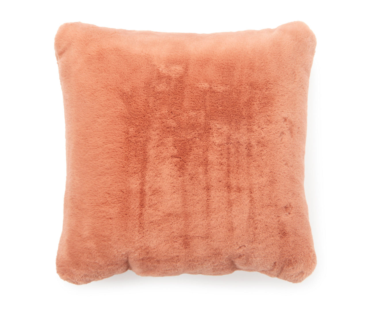 Salmon Pink Faux Fur Throw Pillow | Big Lots
