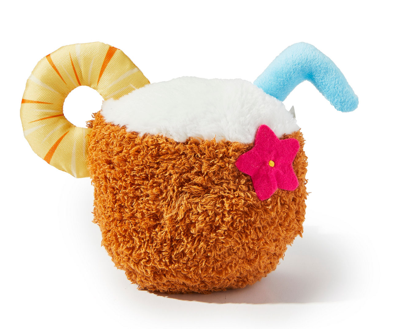 Big Lots Brown & Blue Coconut Cocktail Plush Toy | Big Lots