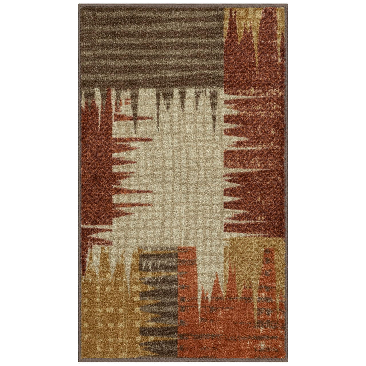 Broyhill Brown & Red Abstract Patchwork Area Rug, (20" x 34") | Big Lots