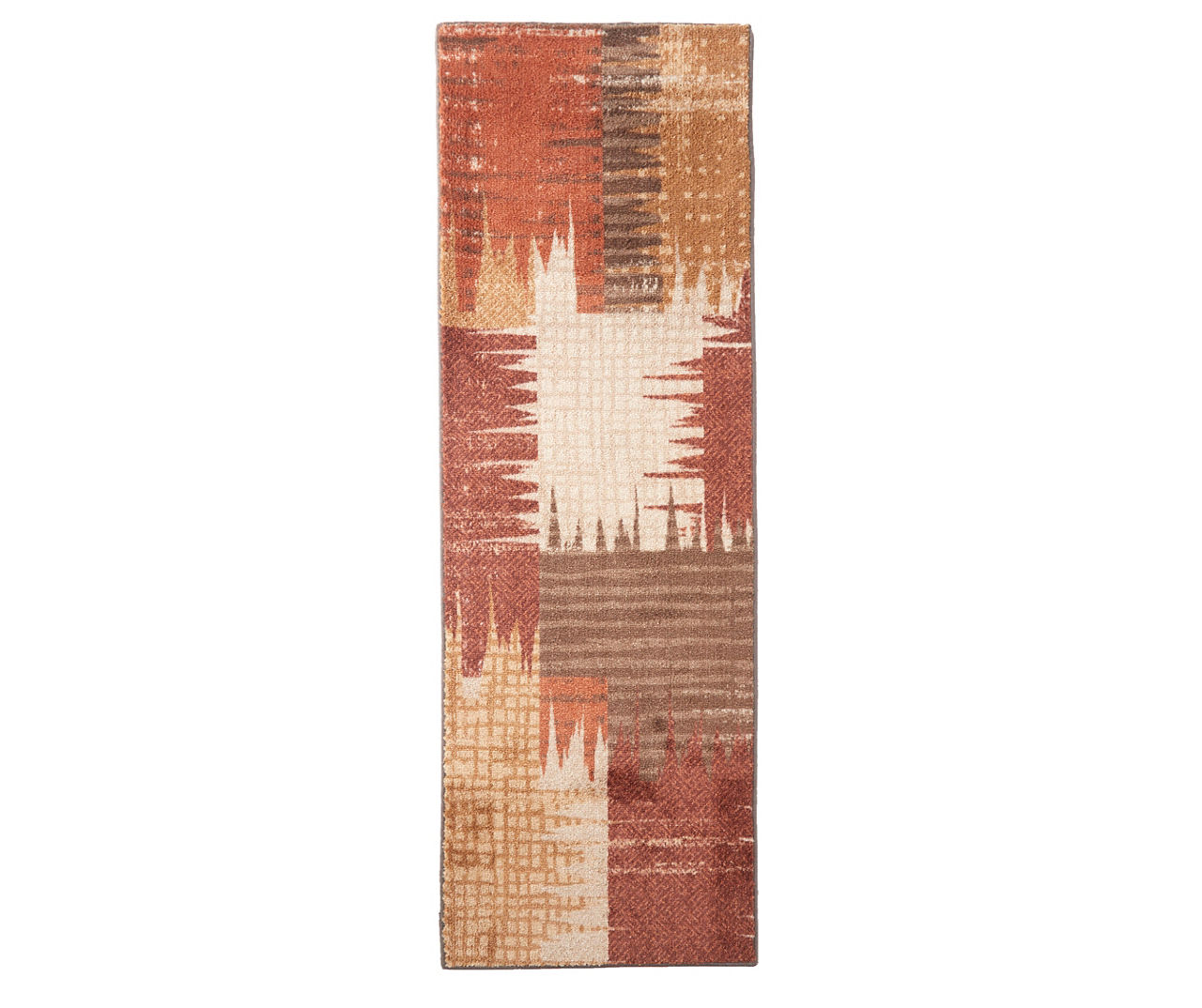 Broyhill Brown & Red Abstract Patchwork Runner, (20" x 60") | Big Lots