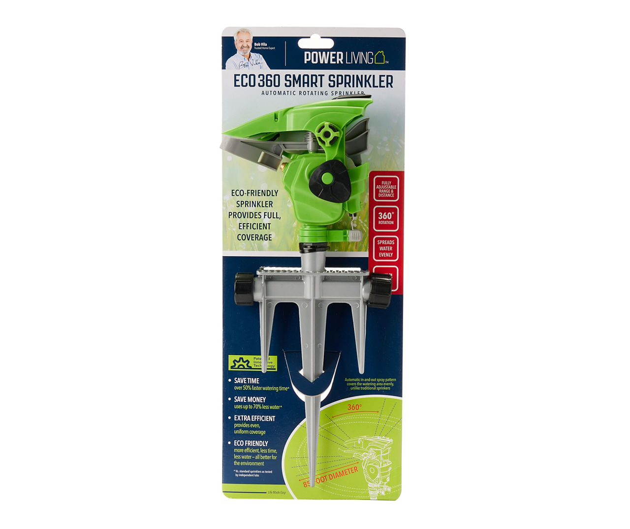 Bob Vila Power Living Eco 360 Smart Sprinkler | Big Lots Bob Vila Power Living Eco 360 Smart Sprinkler | Big Lots