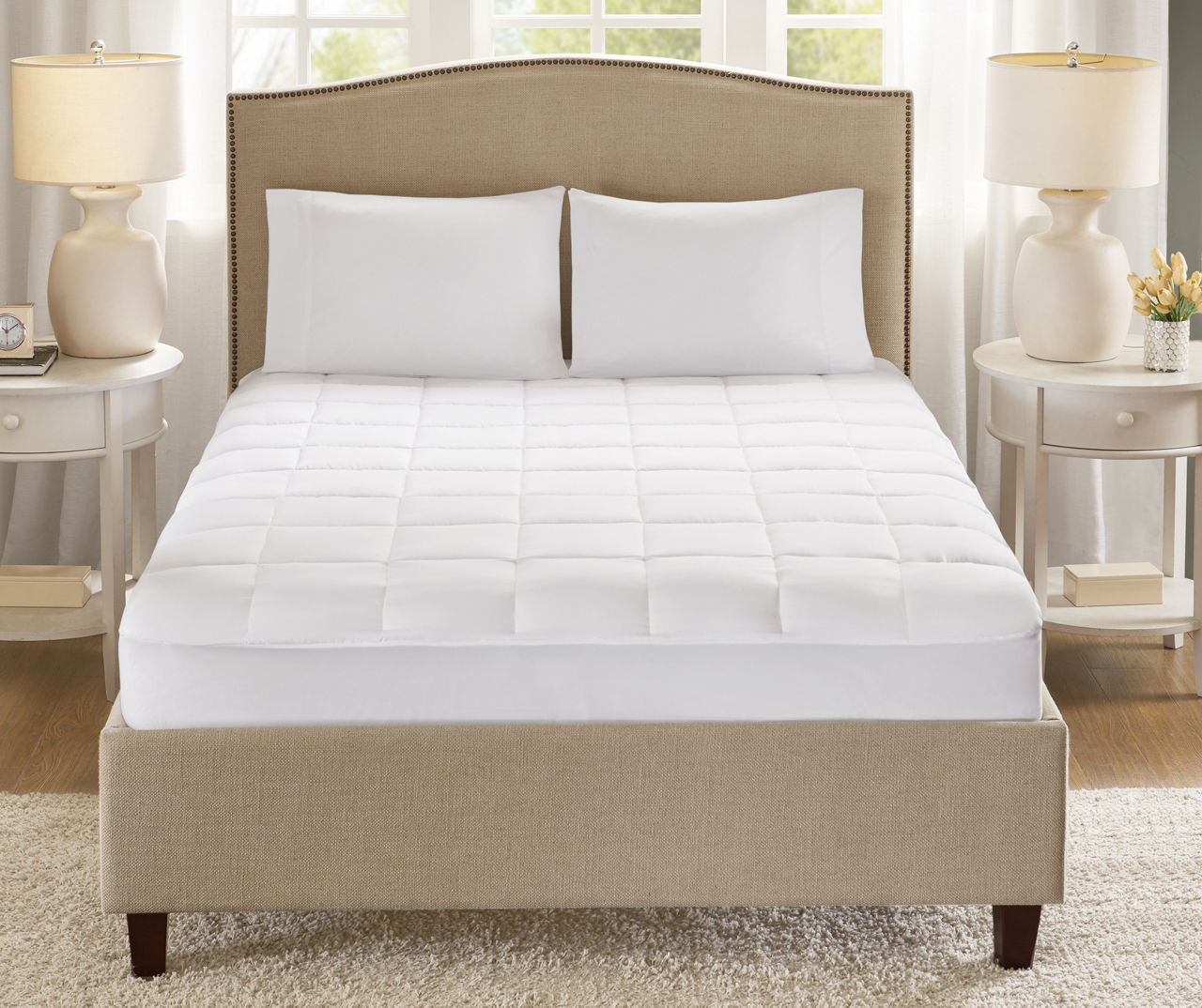 White Copper Down Alternative Queen Mattress Pad