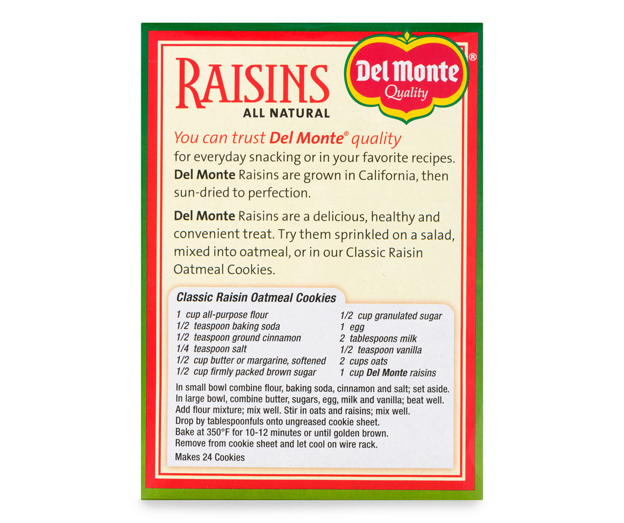 Del Monte Raisins, 15 Oz. | Big Lots