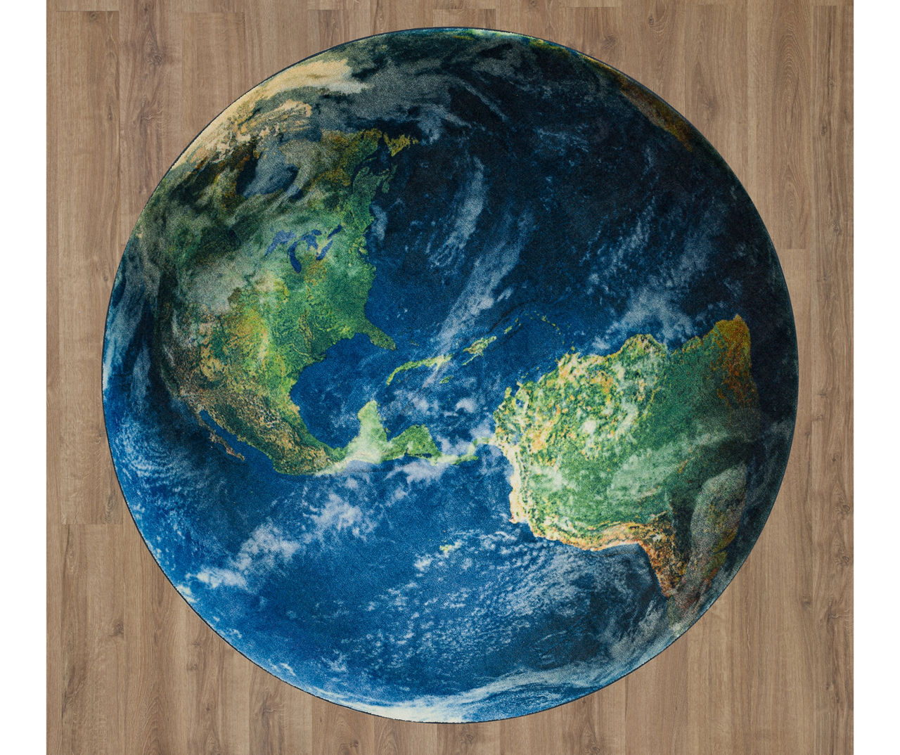 Mohawk Navy Western Hemisphere Earth Round Area Rug, (5') | Big Lots