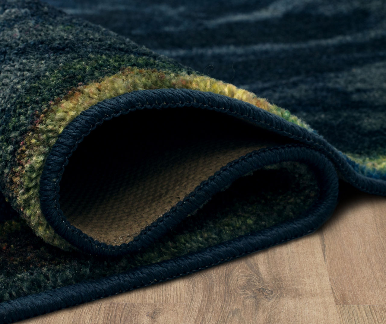 Mohawk Navy Western Hemisphere Earth Round Area Rug, (5') | Big Lots