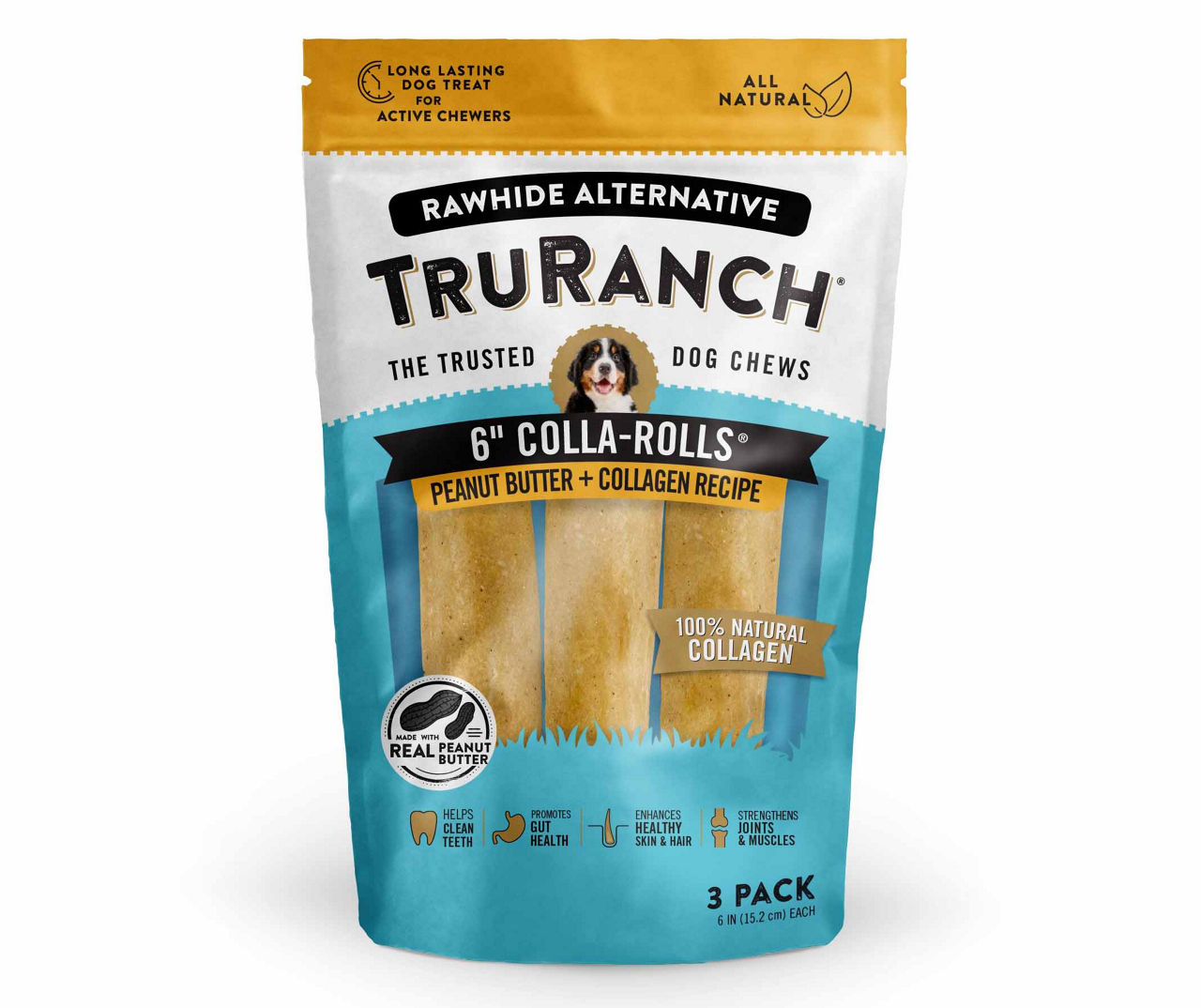TruRanch Peanut Butter Colla-Roll Dog Chew Treat, 3-Count | Big Lots
