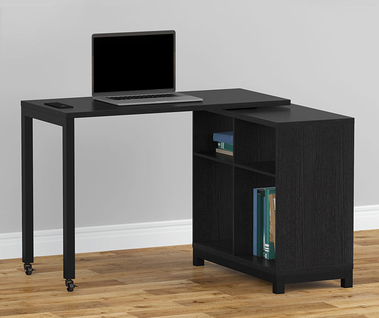 Real Living Seven Hills Black Metal & Melamine 4-Cube Pivot Desk with ...