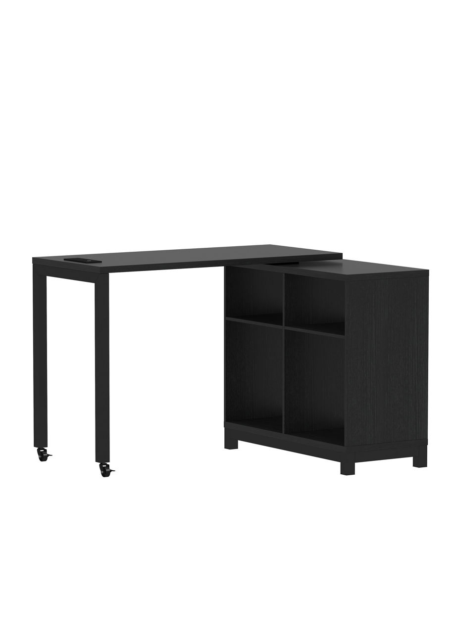 Real Living Seven Hills Black Metal & Melamine 4-Cube Pivot Desk with ...