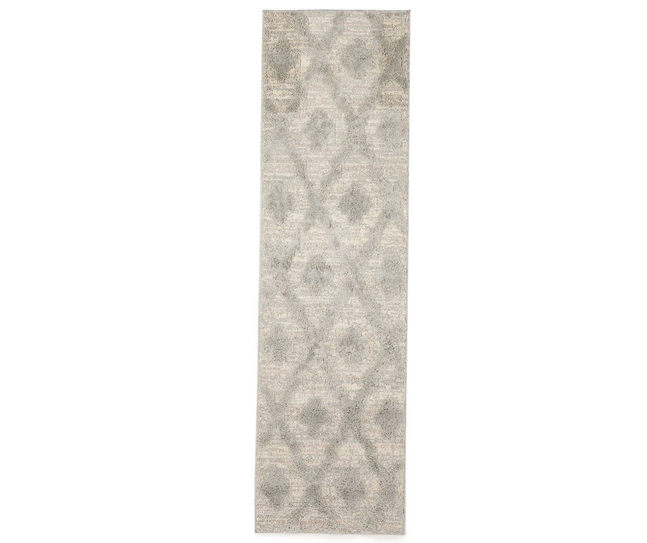 Broyhill London Light Gray Diamond Lattice Shag Runner Rug, (2' x 7 ...