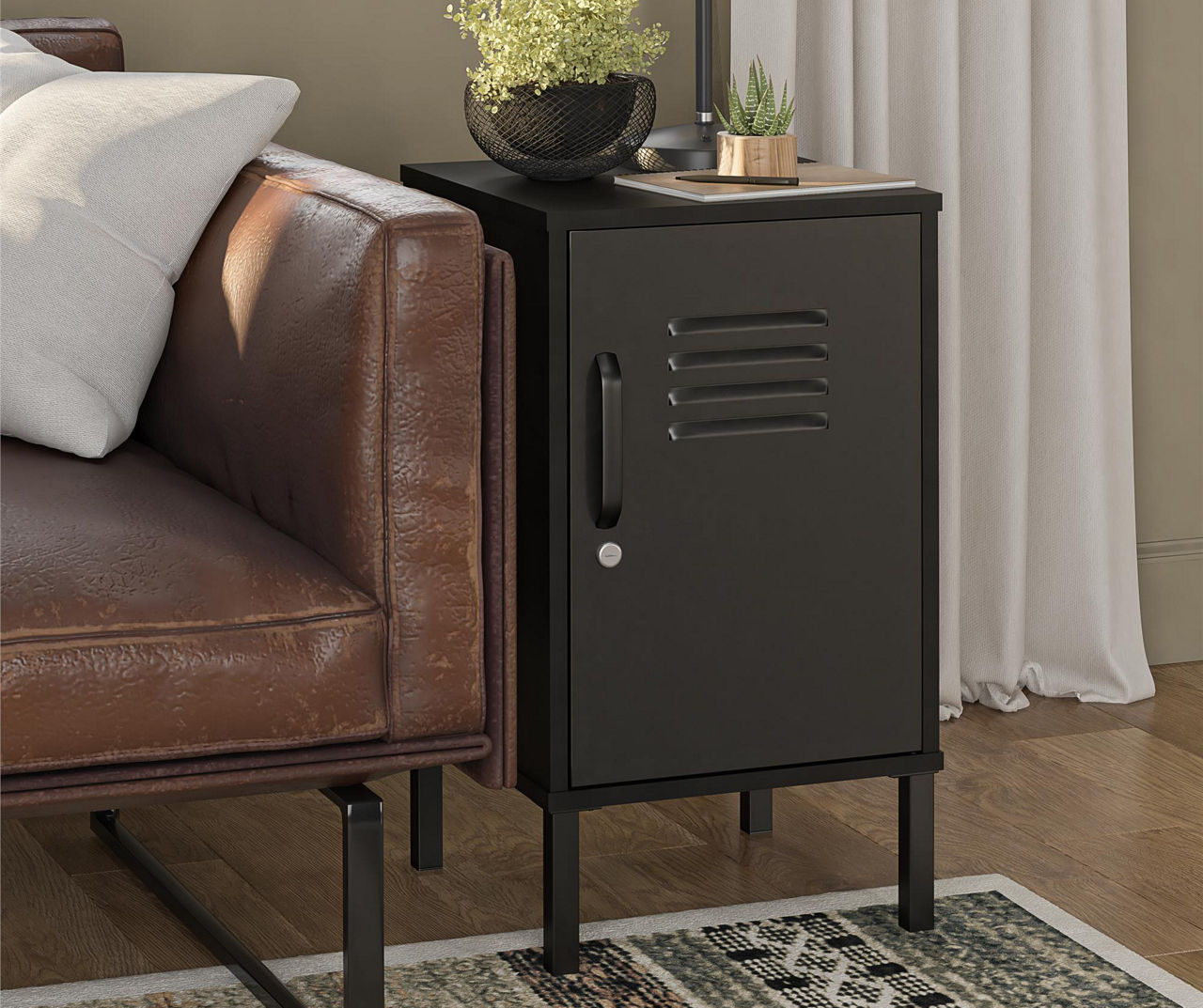 Ameriwood Dorm Essential Black Locker Side Table | Big Lots