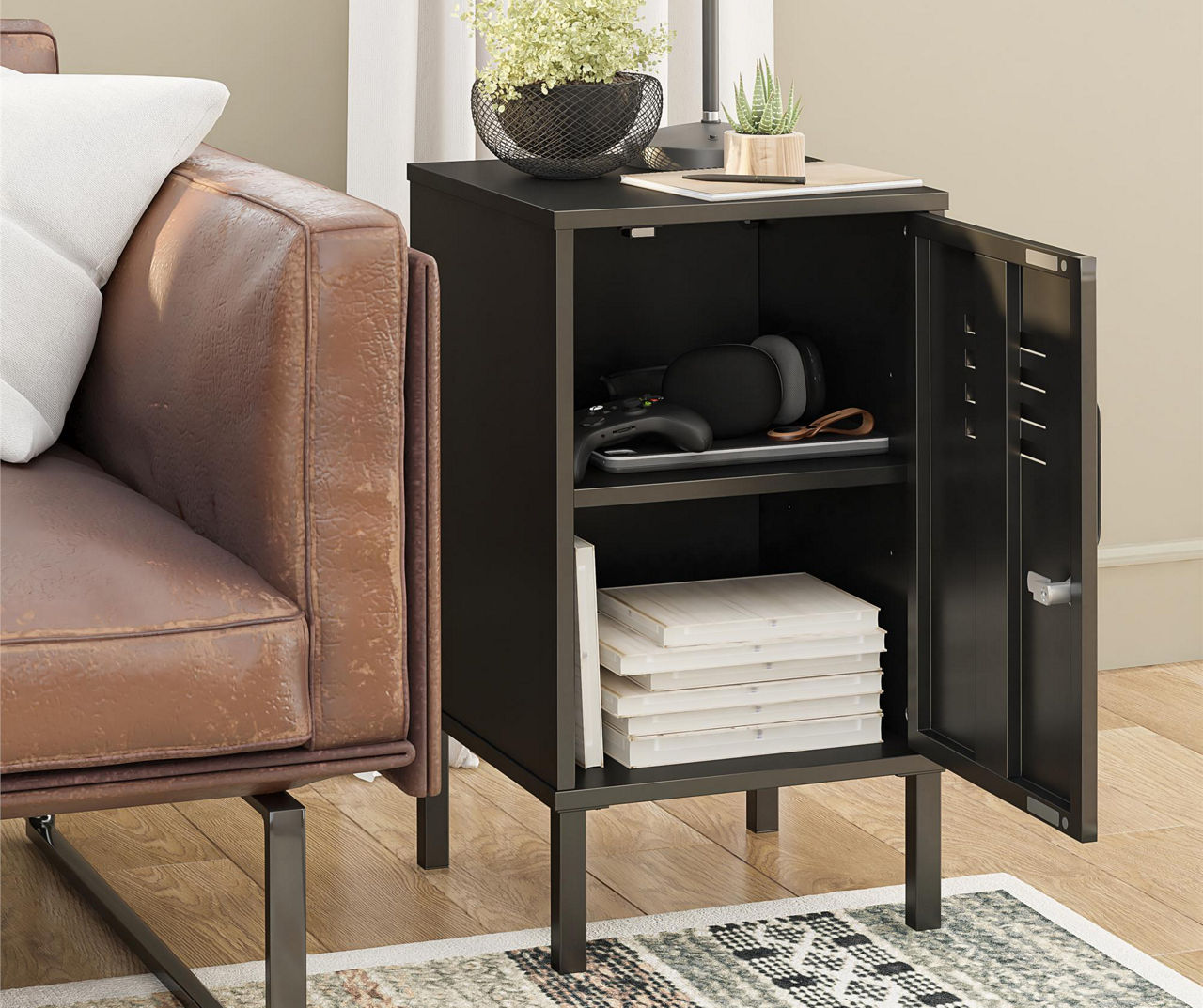 Ameriwood Dorm Essential Black Locker Side Table | Big Lots