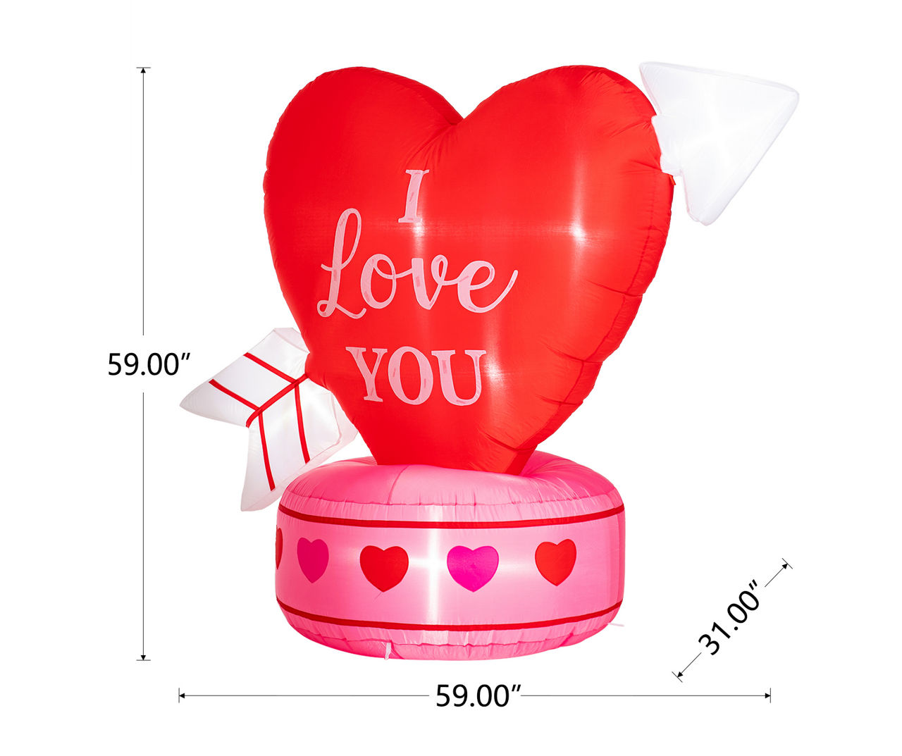 Glitzhome 5' Inflatable Light-Up "I Love You" Heart & Arrow | Big Lots