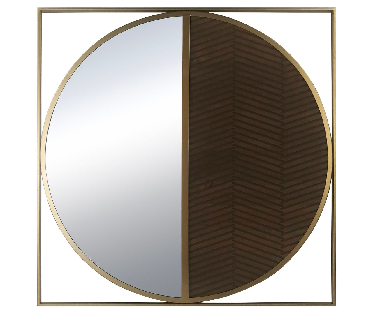 Brown & Brass Split-Circle Wall Mirror | Big Lots