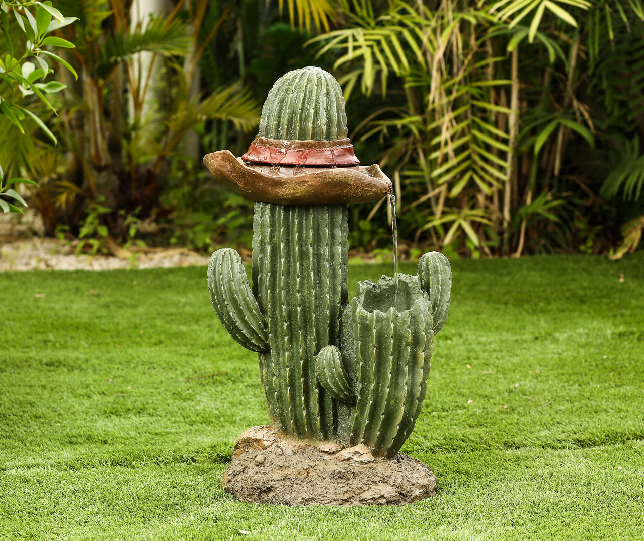 Cowboy Hat Cactus Resin Fountain | Big Lots