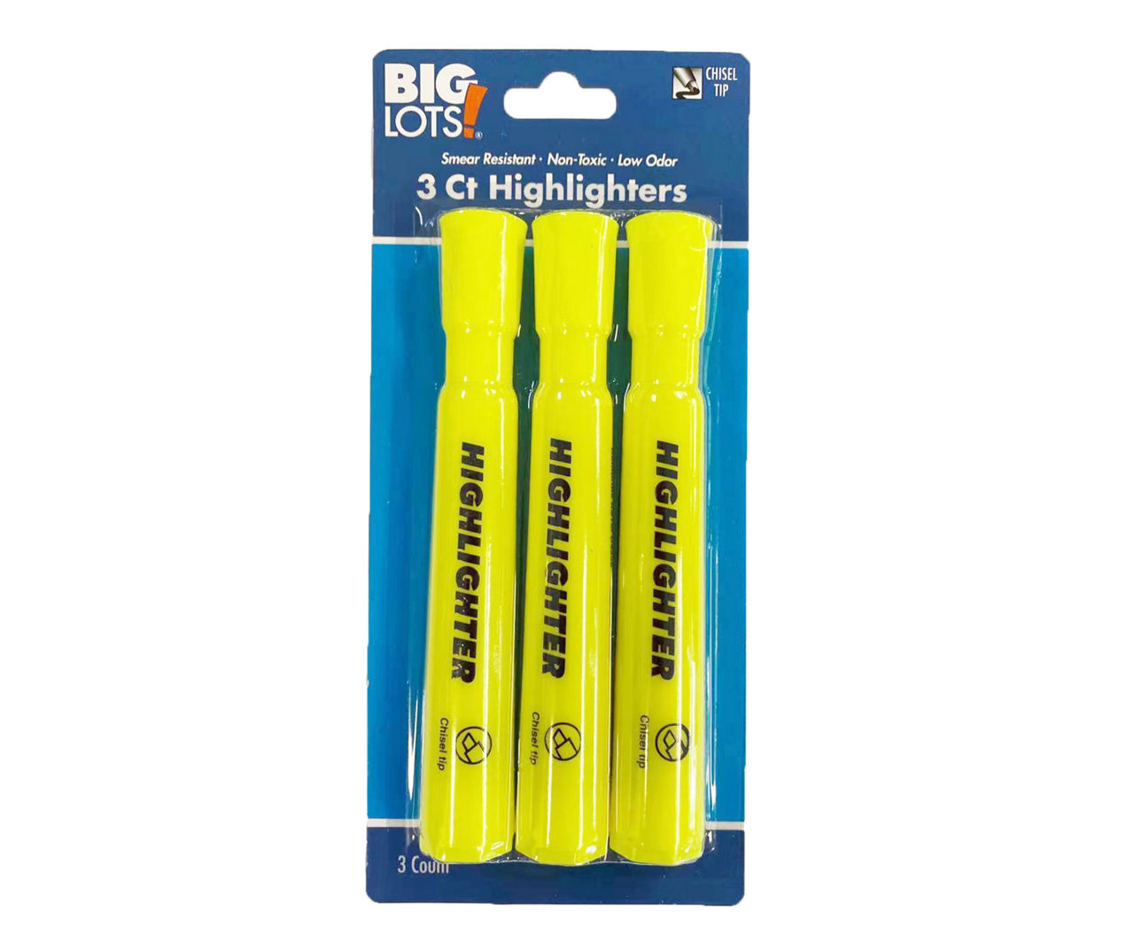 Big Lots Yellow Jumbo Highlighters, 3-Pack | Big Lots