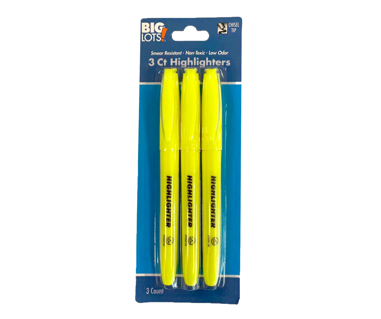 Big Lots Yellow Highlighters, 3-Pack | Big Lots