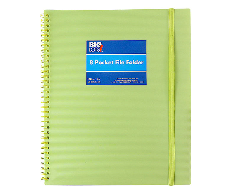 Big Lots Green 8-Pocket Poly Folder | Big Lots