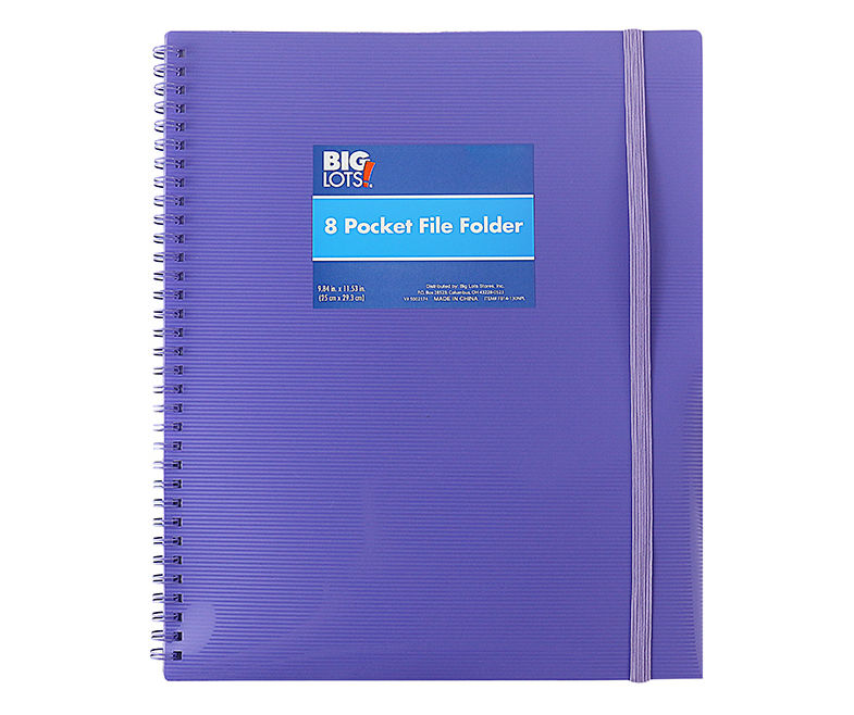 Big Lots Purple 8-Pocket Poly Folder | Big Lots