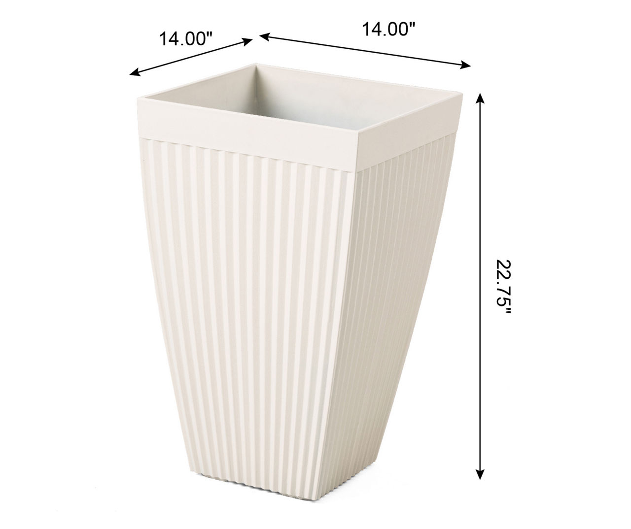 Glitzhome 22.75" White Fluted Plastic Planters, 2-Pack | Big Lots