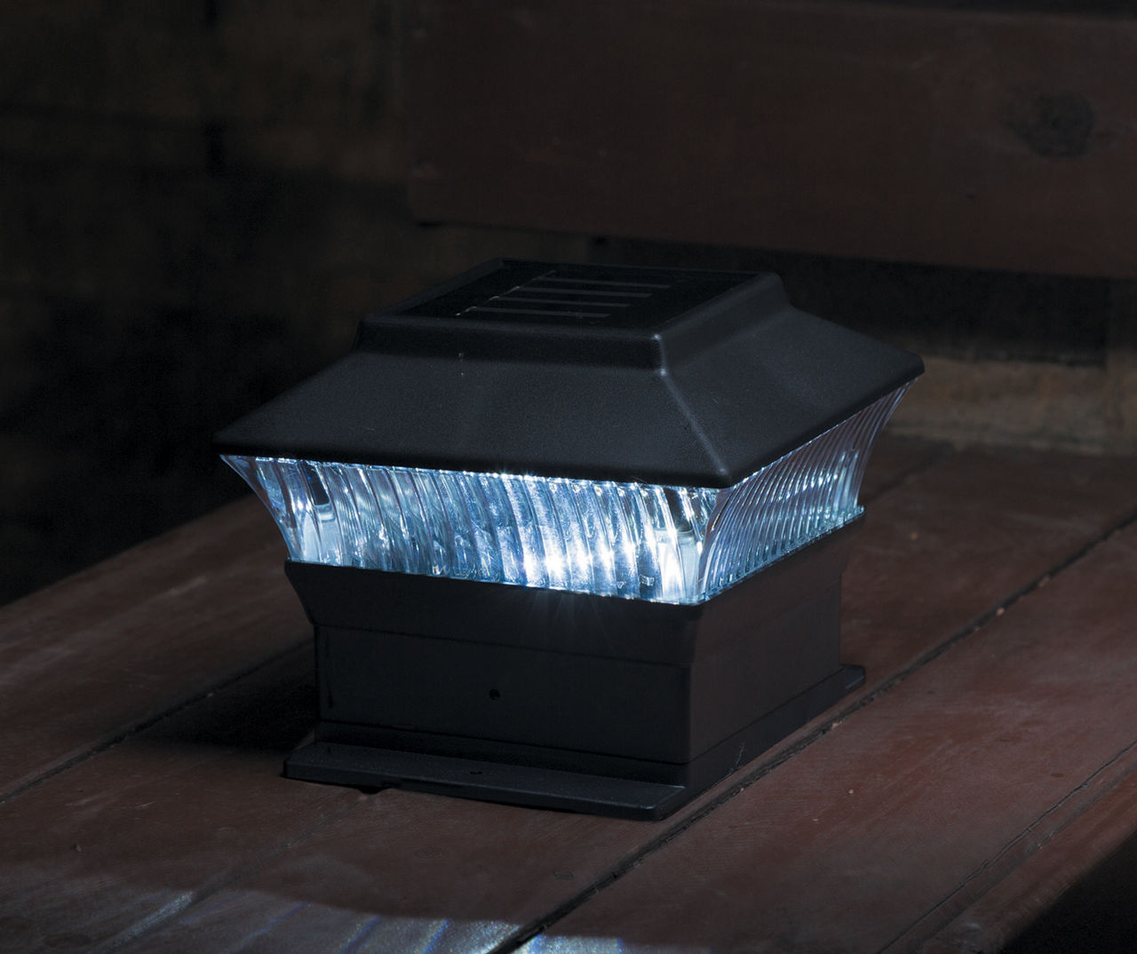 Glitzhome Black 4-Piece Fence Post Cap Solar Light Set | Big Lots