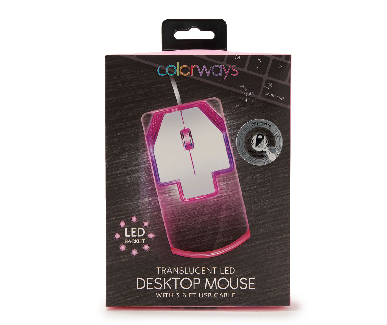 Brilliant Ideas Colorways Pink Translucent LED Wired Desktop Mouse ...