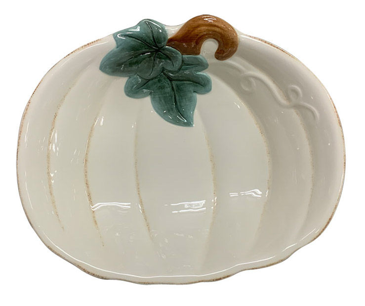 Harvest White Ceramic Pumpkin Plate, (10") | Big Lots
