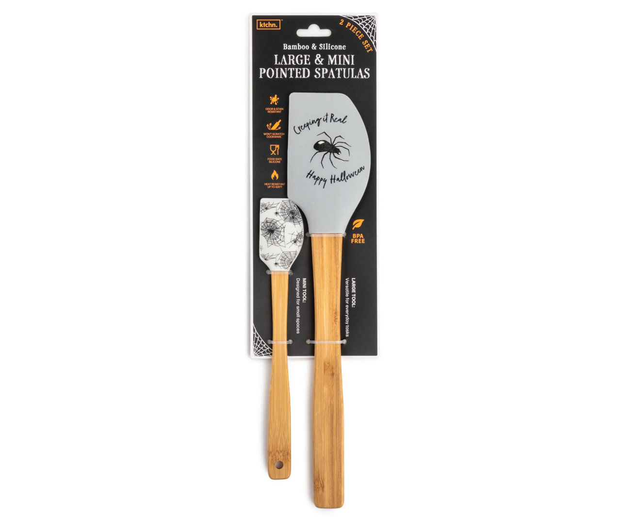 "Creeping It Real" Spider 2-Piece Silicone Spatula Set | Big Lots
