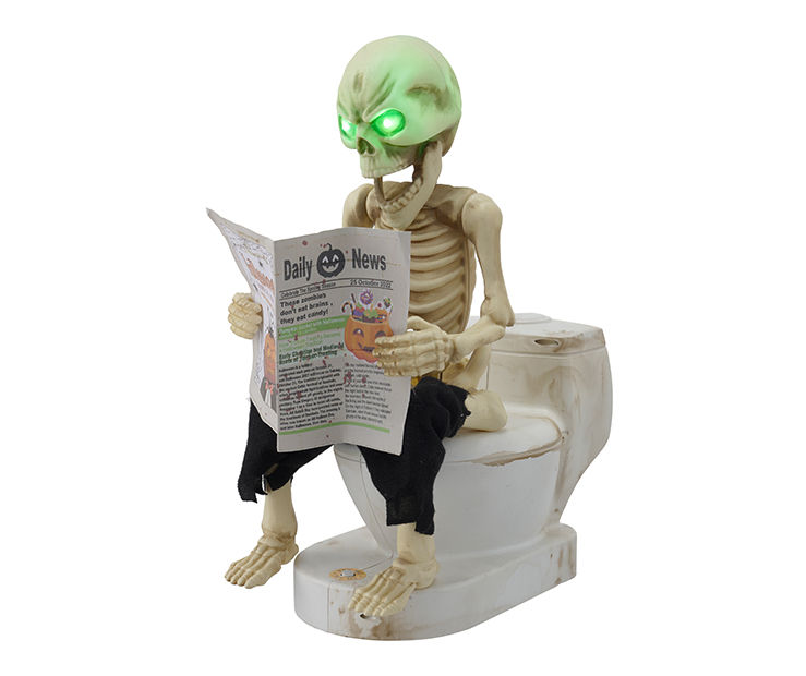 13" Potty Skeleton Animated Decor | Big Lots