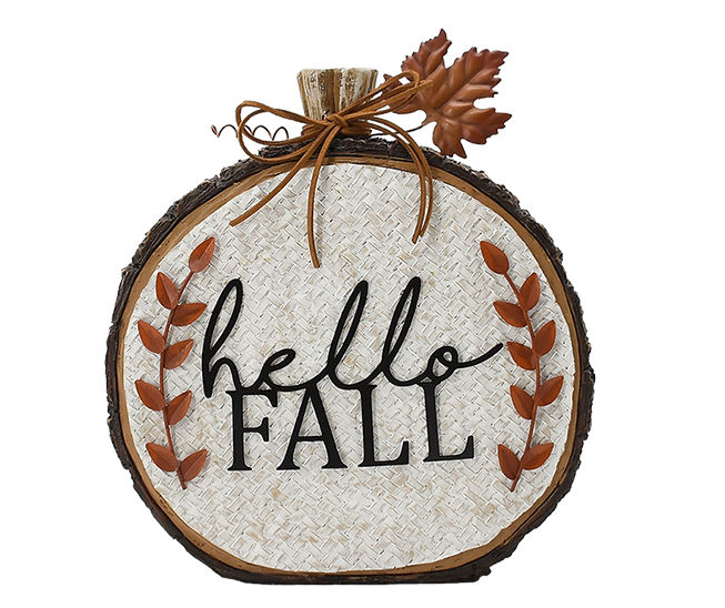 "Hello Fall" Tree Stump Tabletop Decor | Big Lots