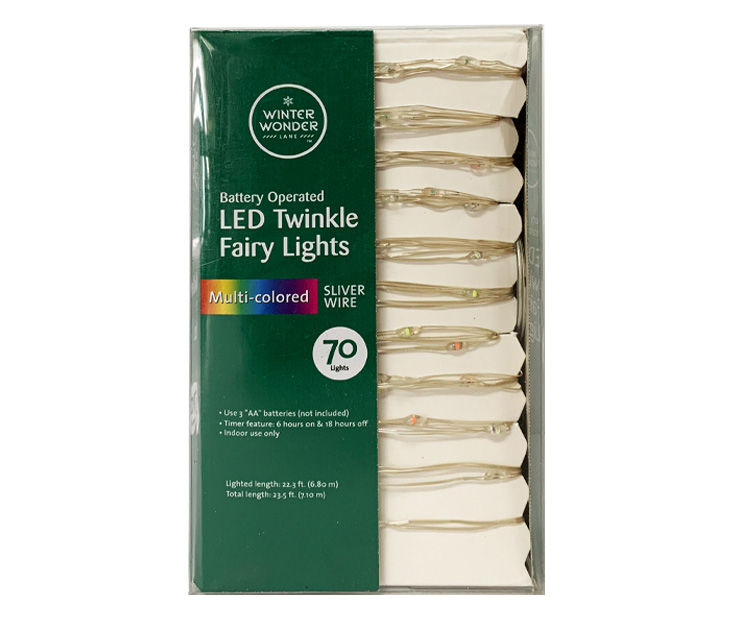 Winter Wonder Lane Multi-Color Twinkle LED Fairy Light Set, 70-Lights ...