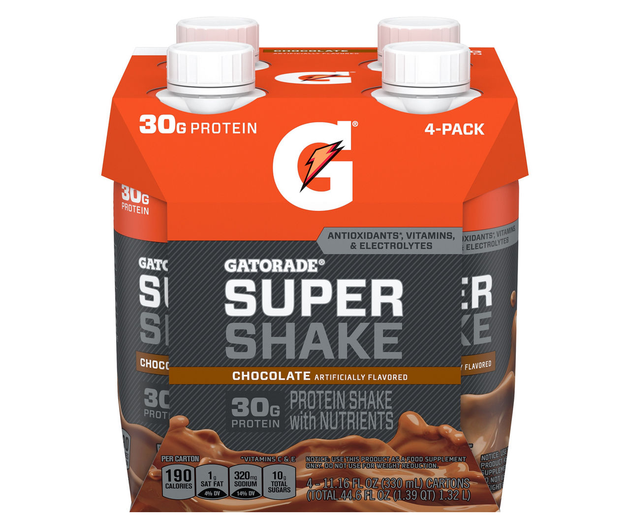 Gatorade Chocolate Super Protein Shake, 4-Pack | Big Lots