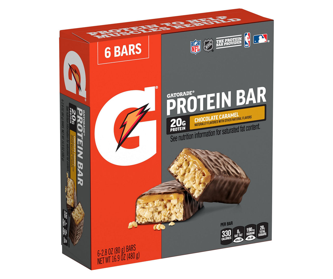 Gatorade Chocolate Caramel Protein Bar, 6-Count | Big Lots