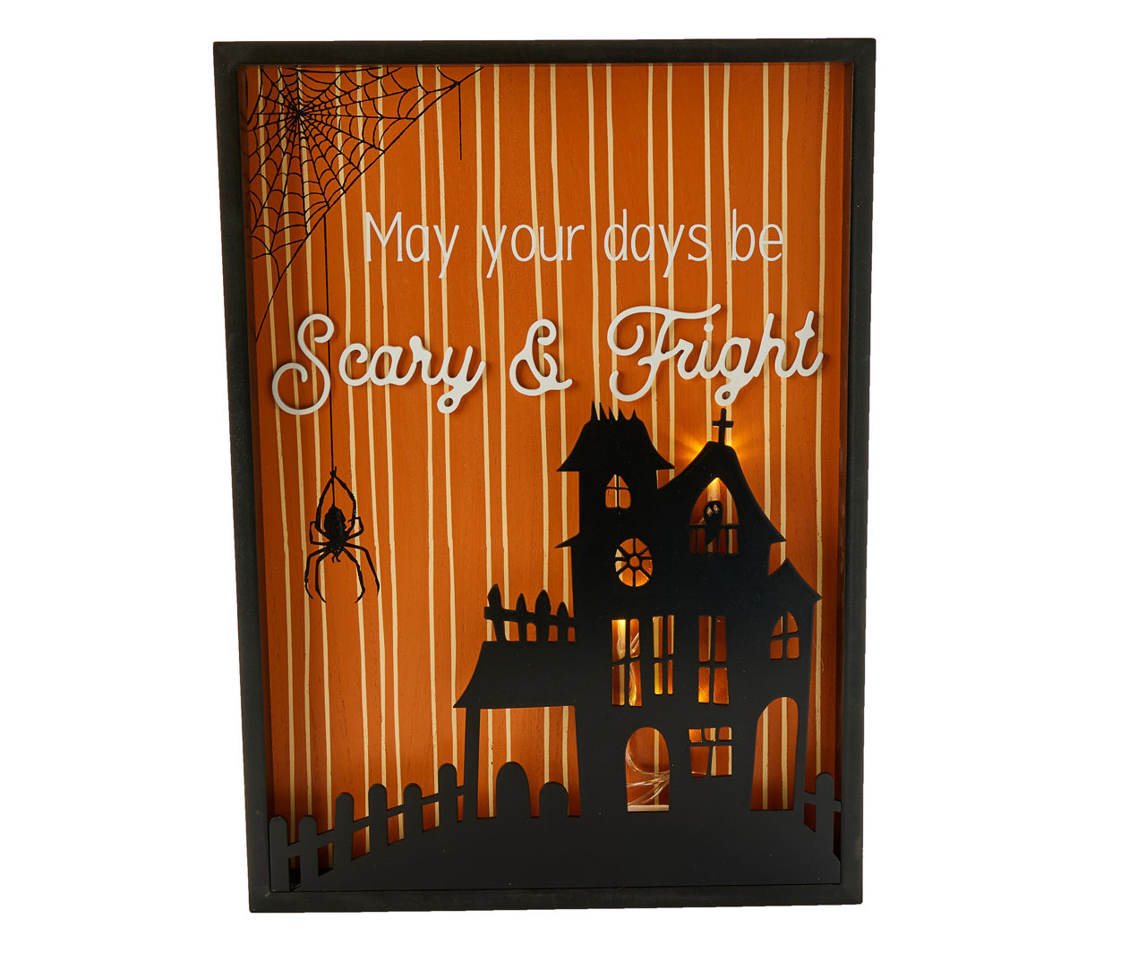 "Scary & Fright" Haunted House Framed Wall Decor | Big Lots