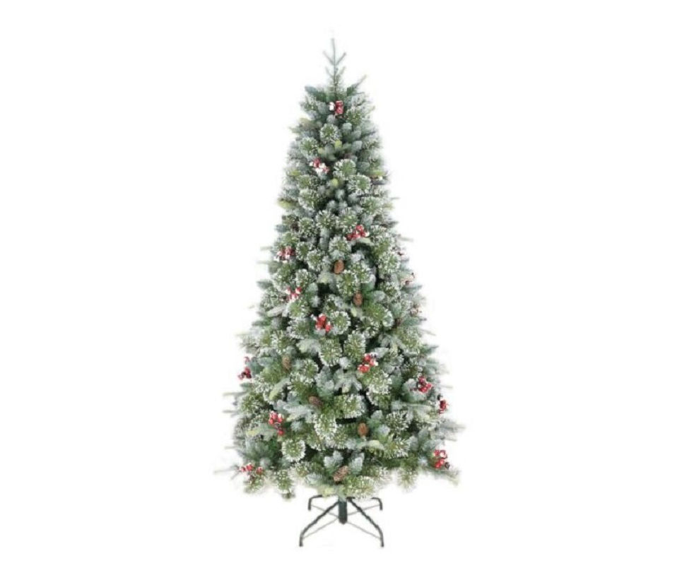 Winter Wonder Lane 7' Berry & Spruce Frosted Cashmere Pre-Lit ...